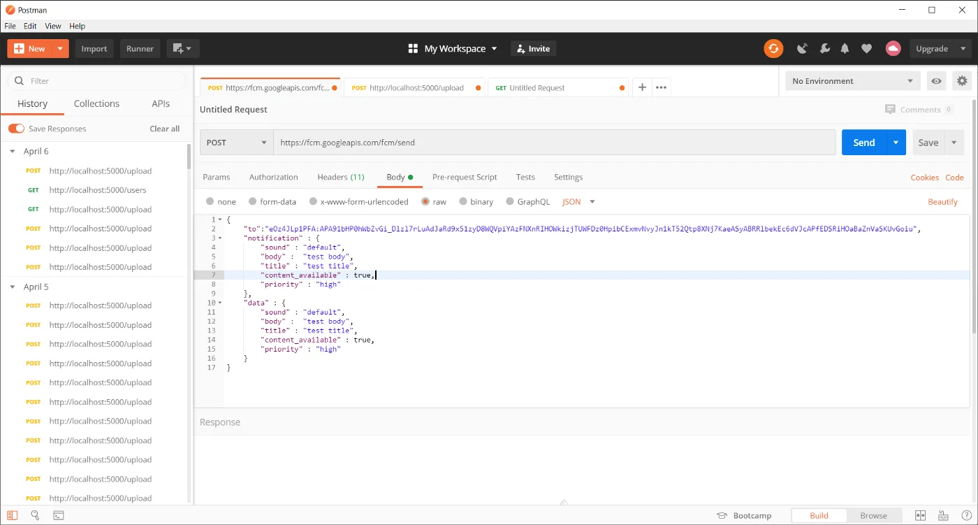 Send Firebase push notifications using Postman | Fcode Labs